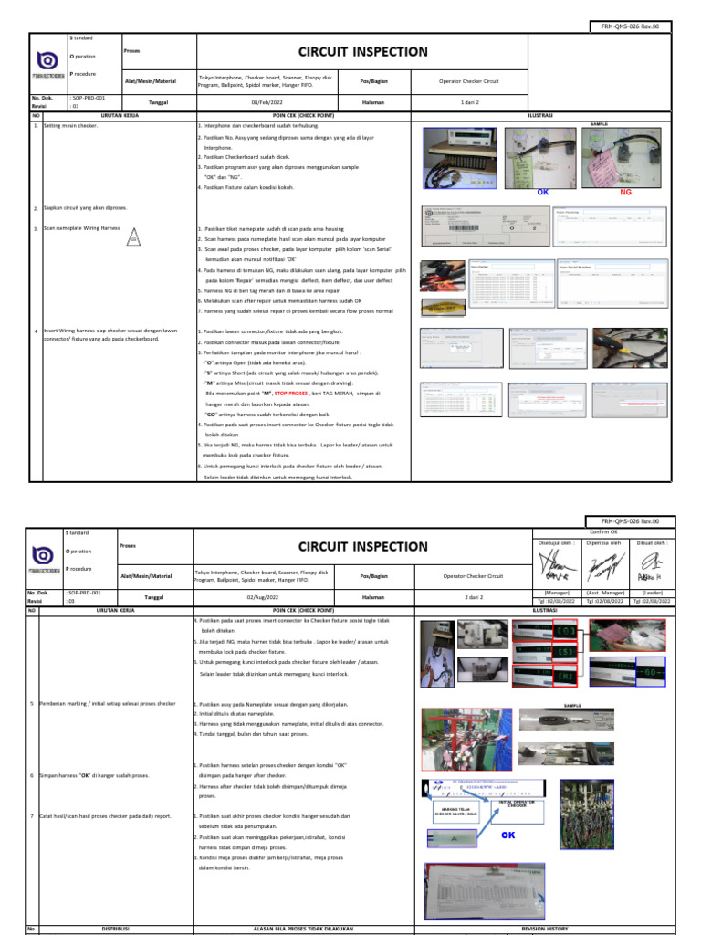 Prosedur Inspeksi Circuit SOP-PRD-001 | PDF