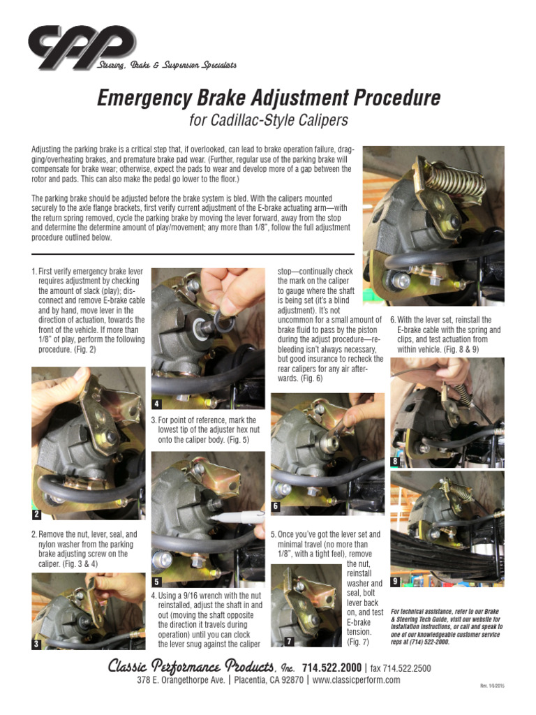 Emergency Brake Adjustment Guide | PDF | Land Vehicles | Mechanical ...