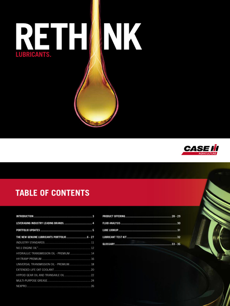 Case IH Genuine Lubricants Brochure | PDF