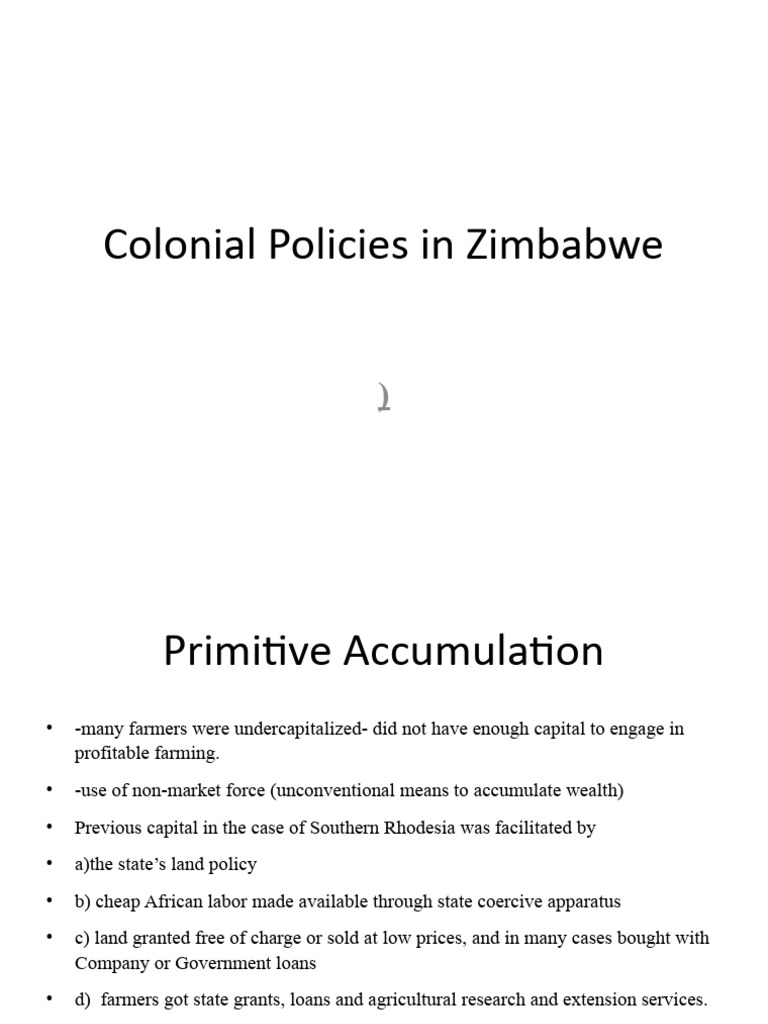 Colonial Policies in Zimbabwe | PDF | Great Depression | Farmer