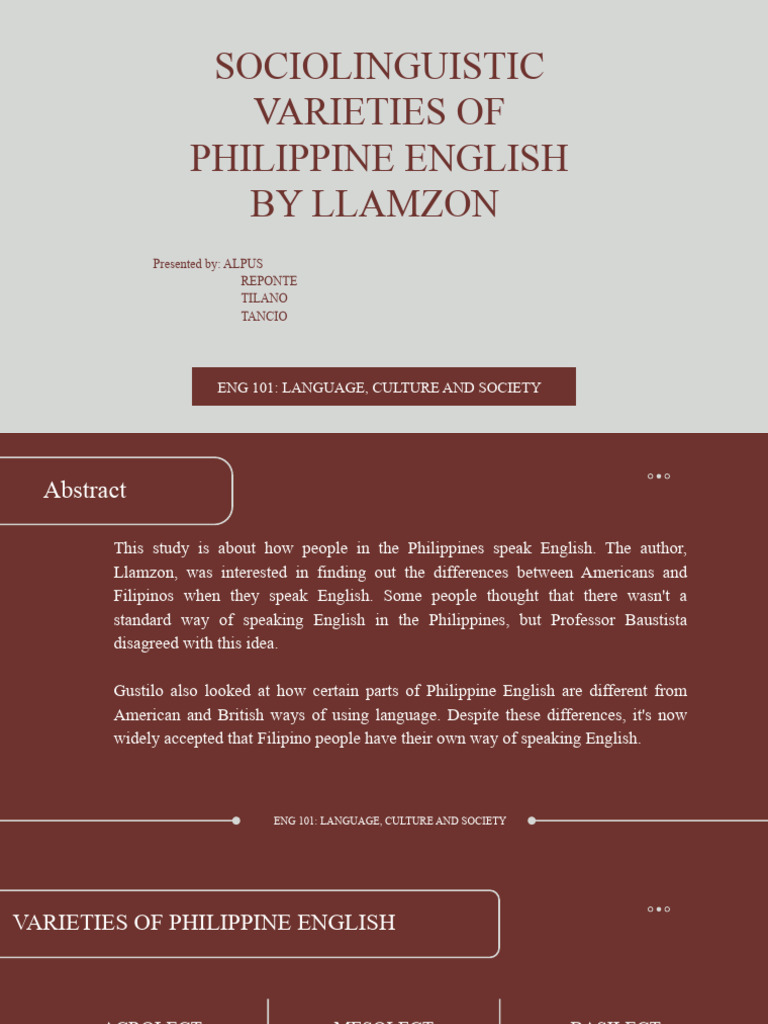 Varieties of Philippine English Explained | PDF | English Language ...