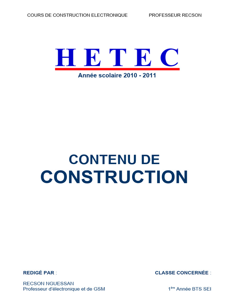 CONSTRUCTION ELN Recson | PDF