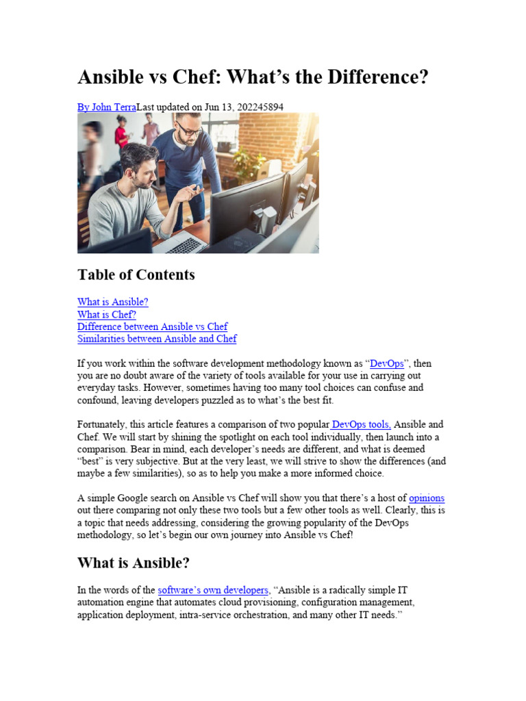 Ansible Vs Chef | PDF | Cloud Computing | Computer Engineering