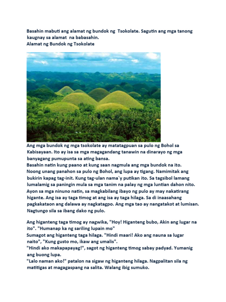 Alamat NG Tsokolate | PDF