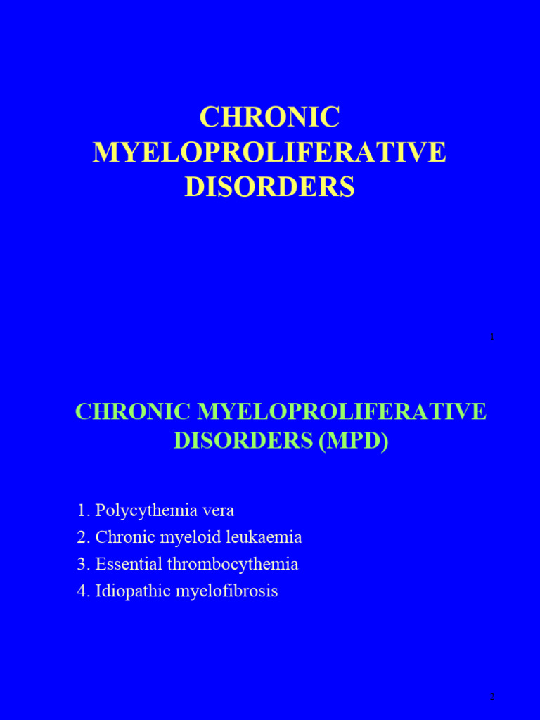 Chronic Myeloproliferative Disorder | PDF | Clinical Medicine | Blood
