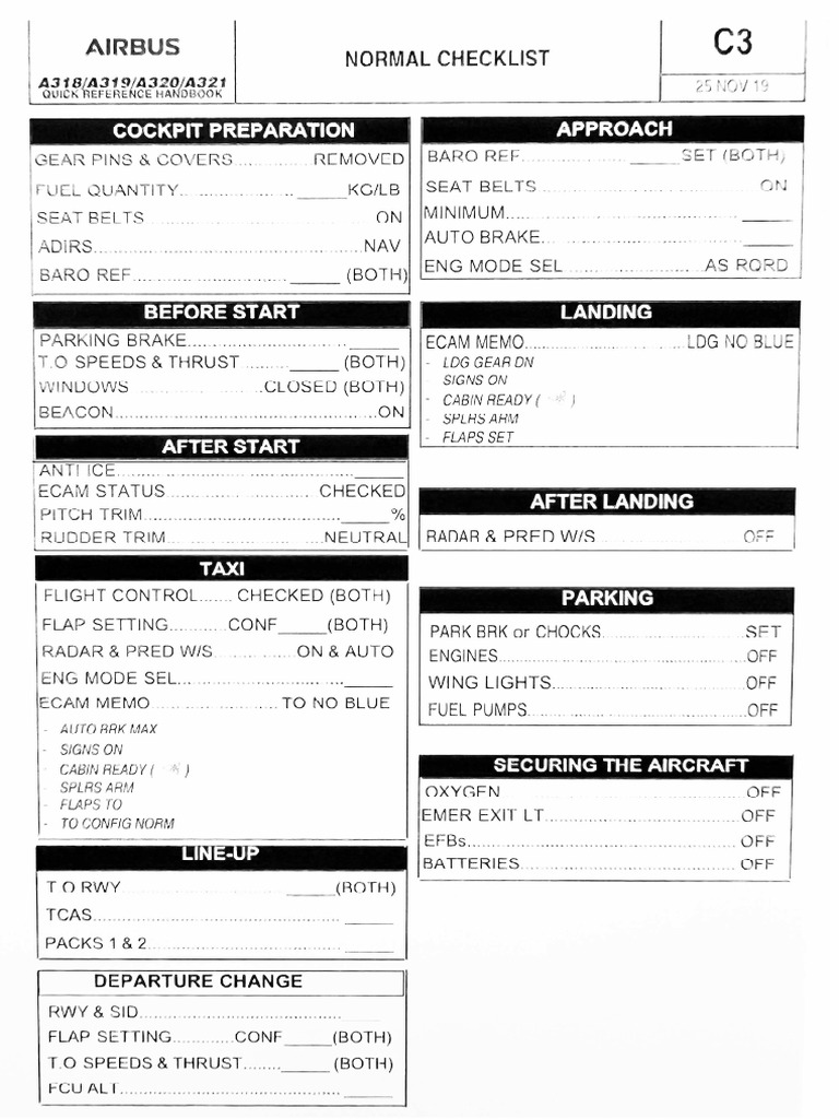 A320 Checklist | PDF