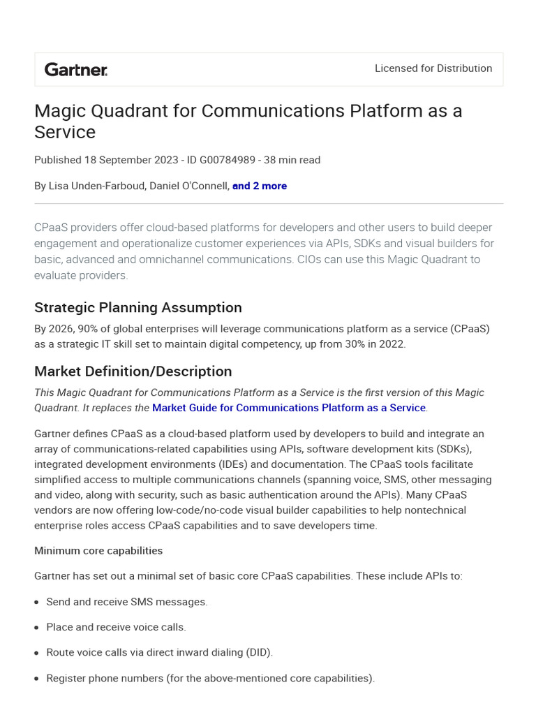 Gartner Reprint | PDF | Customer Relationship Management | Cloud Computing