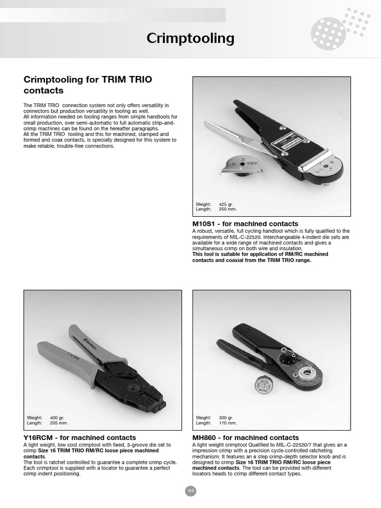 Burndy Souriau M10S1 Crimper | PDF | Home & Garden | Computers