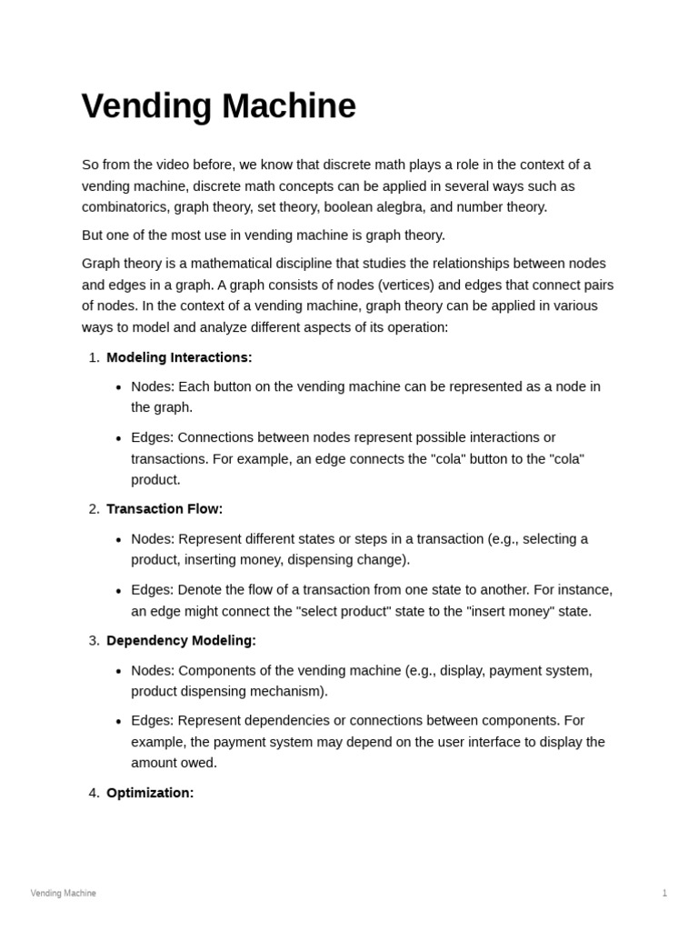 Vending Machine | Download Free PDF | Graph Theory | Vertex (Graph Theory)