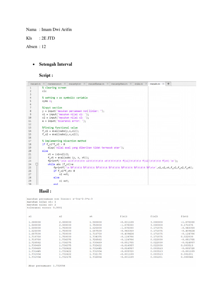 Laporan Minggu Ke-7 - Imam Dwi Arifin - 2E - 12 | PDF