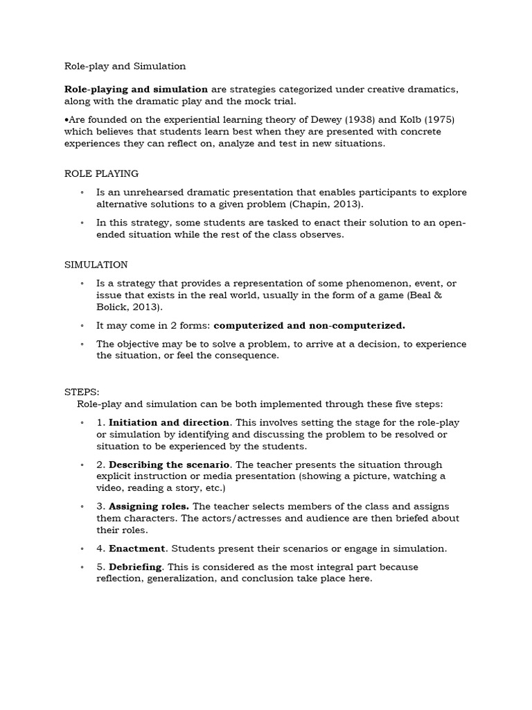 Role Play Simulation | PDF | Career & Growth