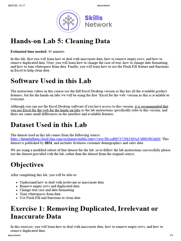 Cleaning Data | PDF | Microsoft Excel | Adobe Flash