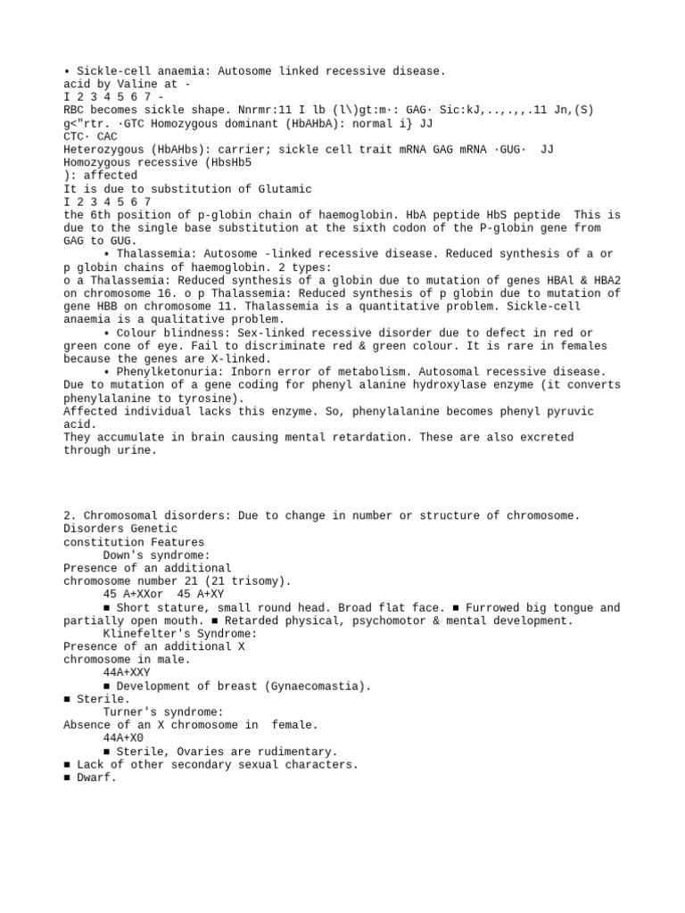 Principles of Inheritance N Variation Capsule Notes | PDF