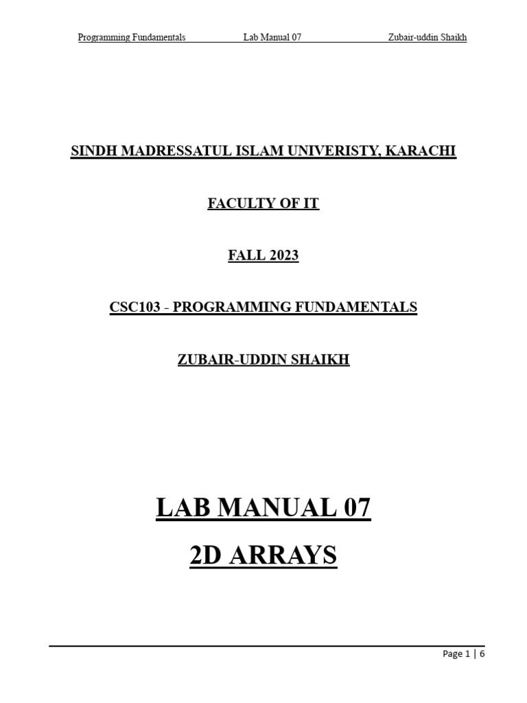 PF-Lab Manual 07 | PDF