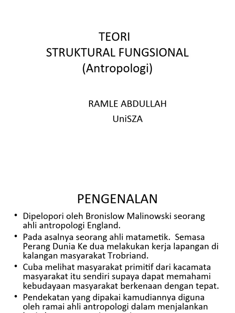 Teori Strukture Fungsional | PDF