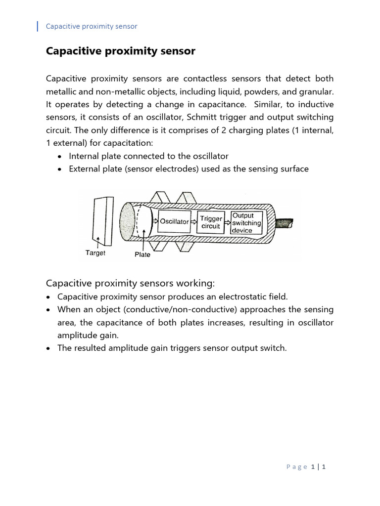 Capacitive Proximity Sensor Guide Pdf