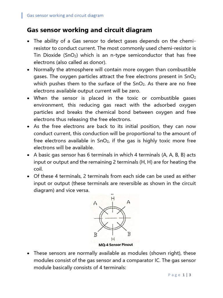 Gas Sensor Working and Circuit Diagram | PDF | Electronic Circuits | Sensor