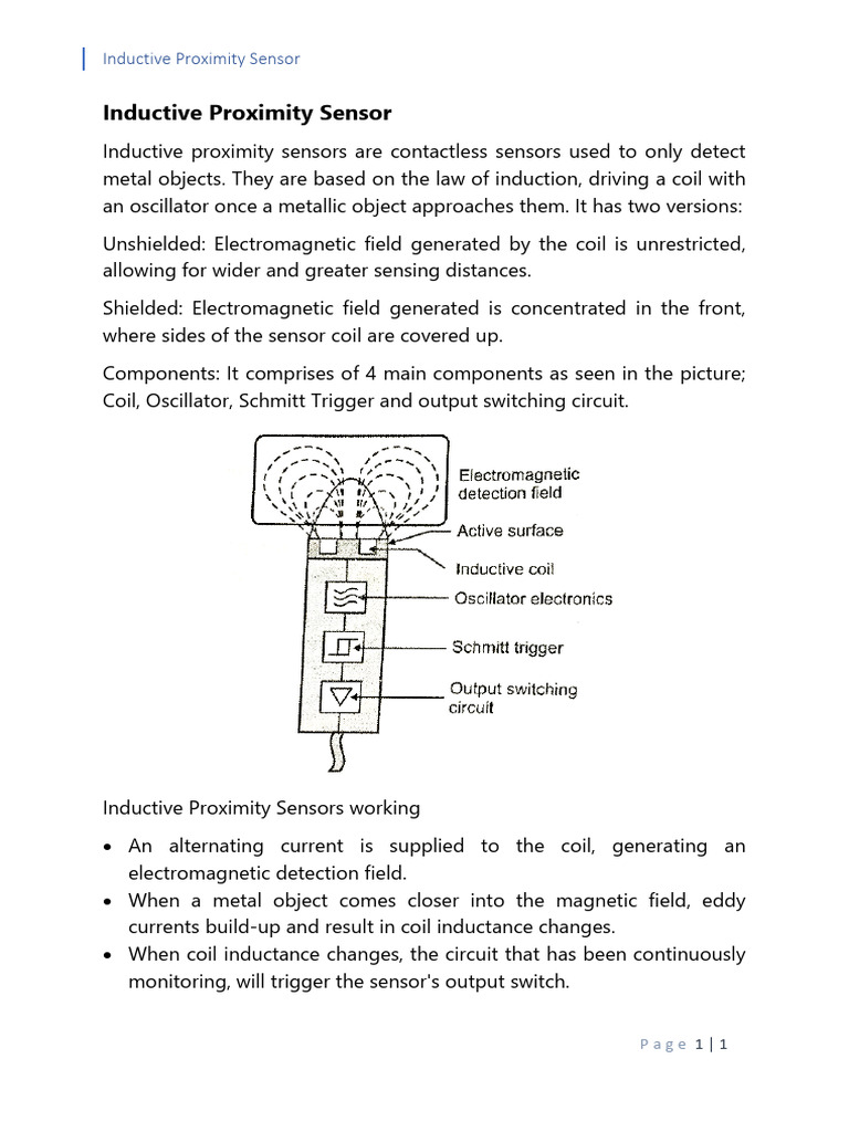Inductive Proximity Sensor Overview | PDF