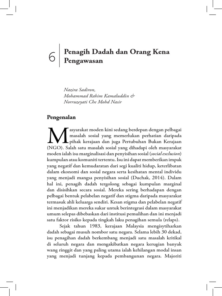 Penagih Dadah Dan Orang Kena Pengawasan: Pengenalan | PDF