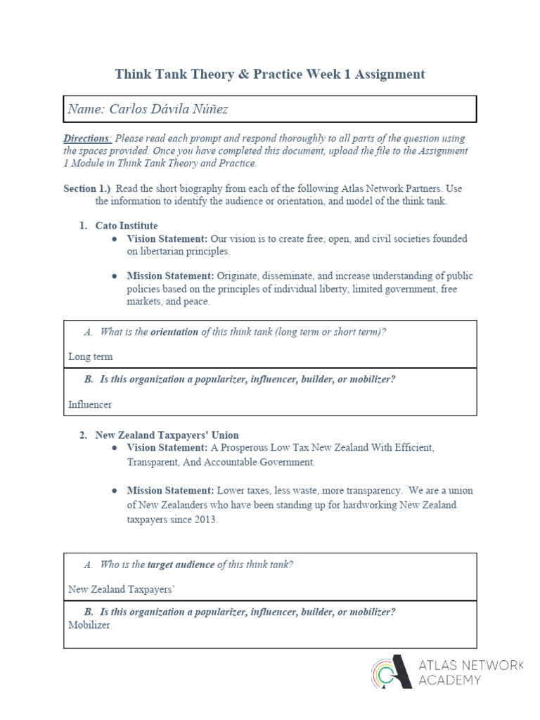 TTTP Week 1 Assignment Rebrand | PDF | Taxes | Think Tank