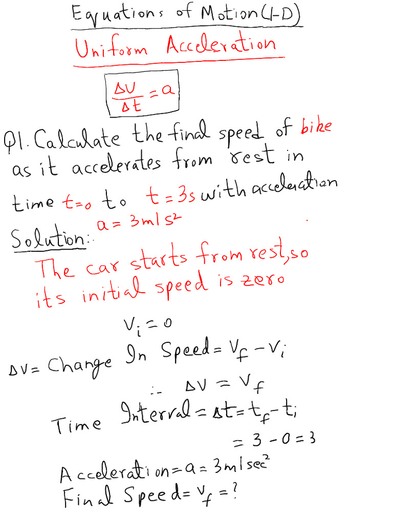 Uniform Acceleration | PDF