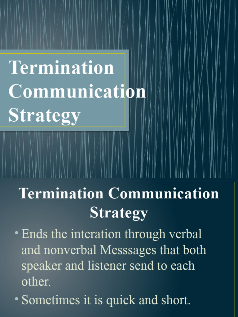 Termination Communication Strategy | PDF