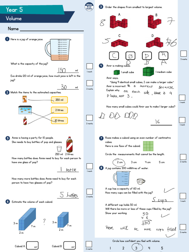 Volume and Capacity Questions | PDF | Litre | Volume