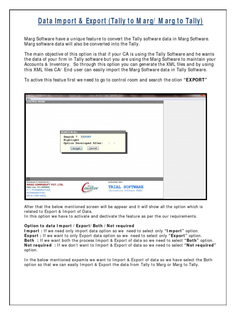 Data Import Export Marg To Tally | PDF | Software | Computing
