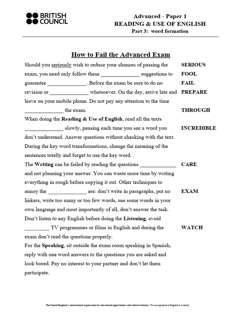 How to Fail the Advanced Exam Tips | PDF | Career & Growth | Language Arts & Discipline