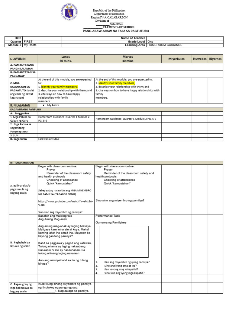DLL MODULE 1 4th LESSON | PDF