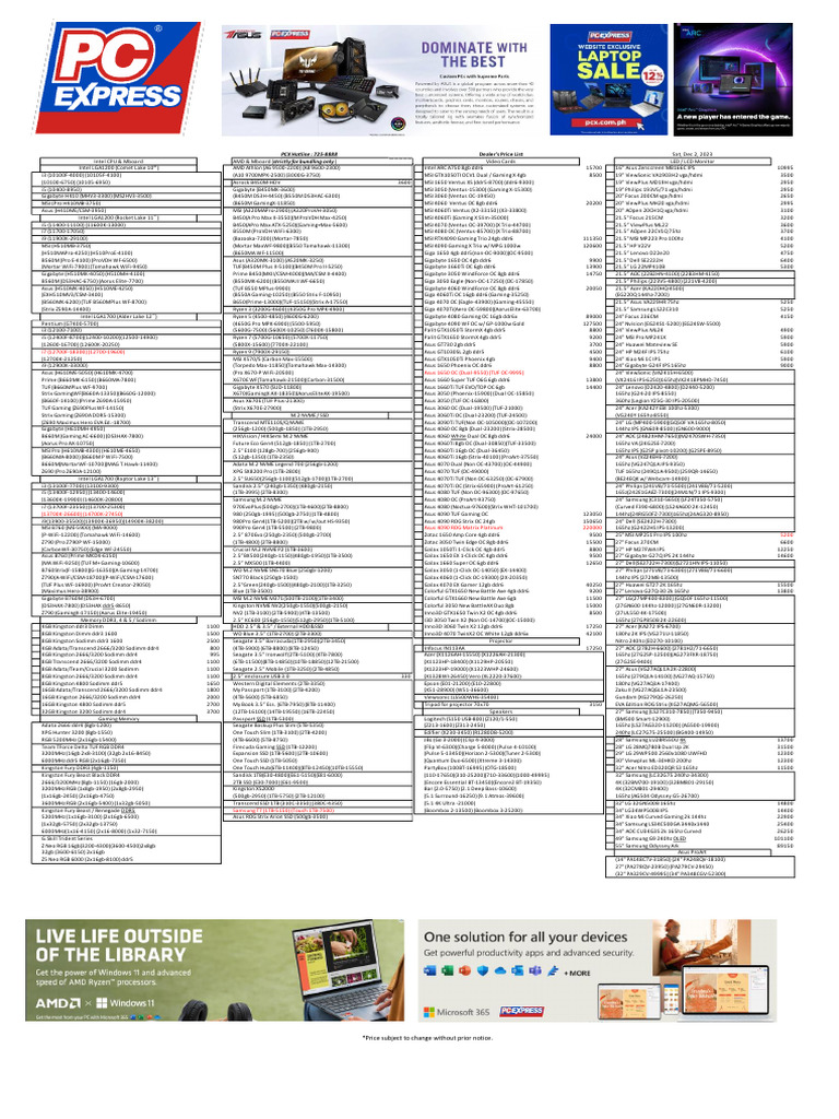 PCX Computer Hardware Price List | PDF | Computer Engineering | Office ...