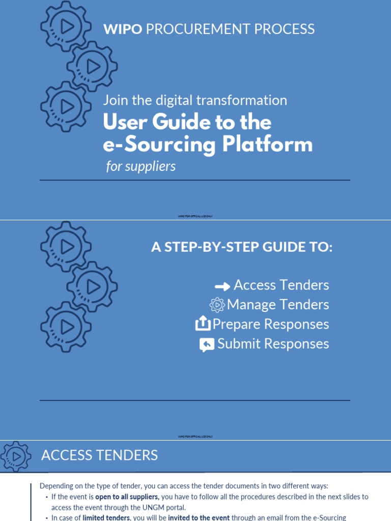 WIPO Esourcing User Guide For Suppliers | Download Free PDF | Login ...
