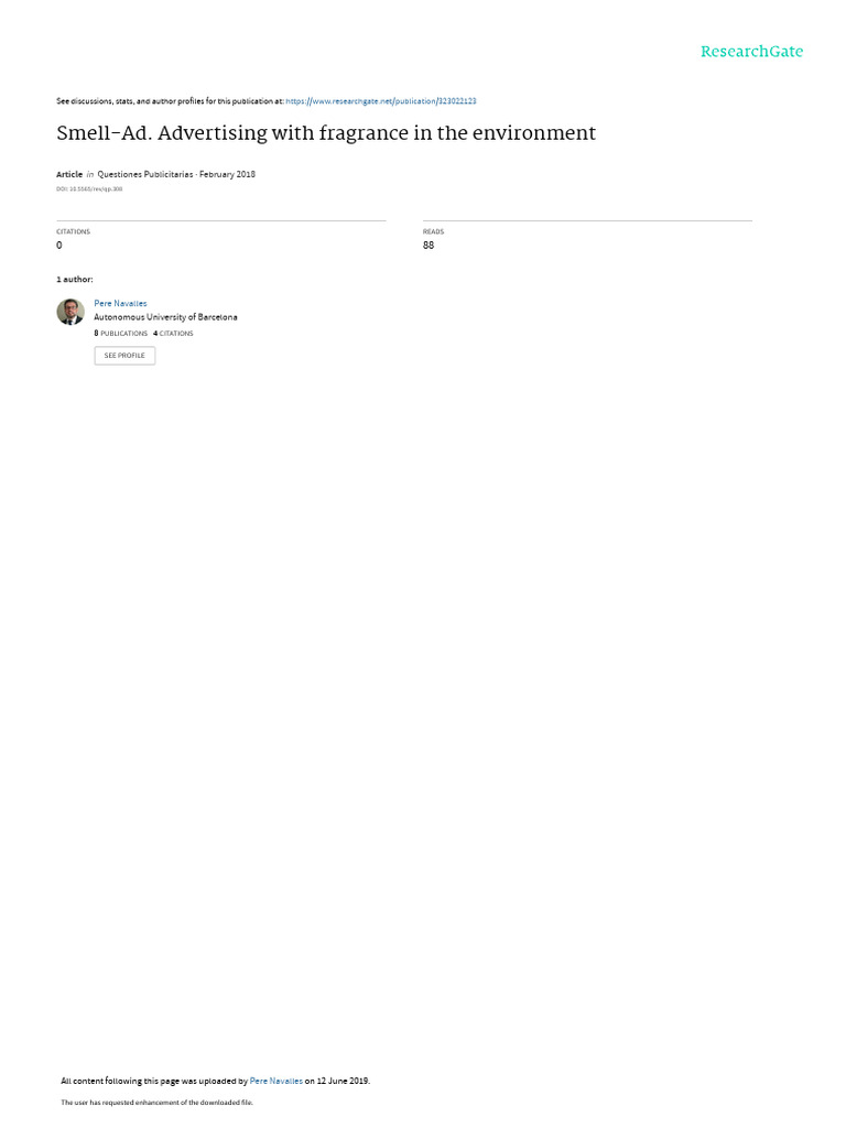 Smell-Ad Advertising With Fragrance in The Environ | PDF | Olor ...
