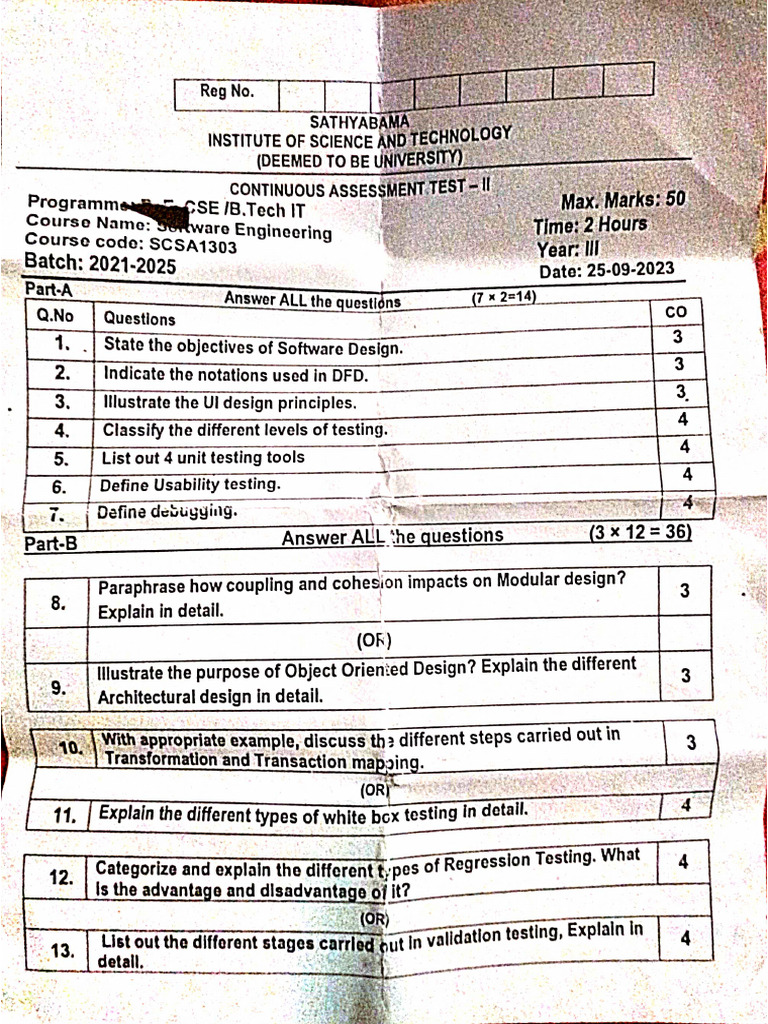 CAE 2 qns paper | PDF