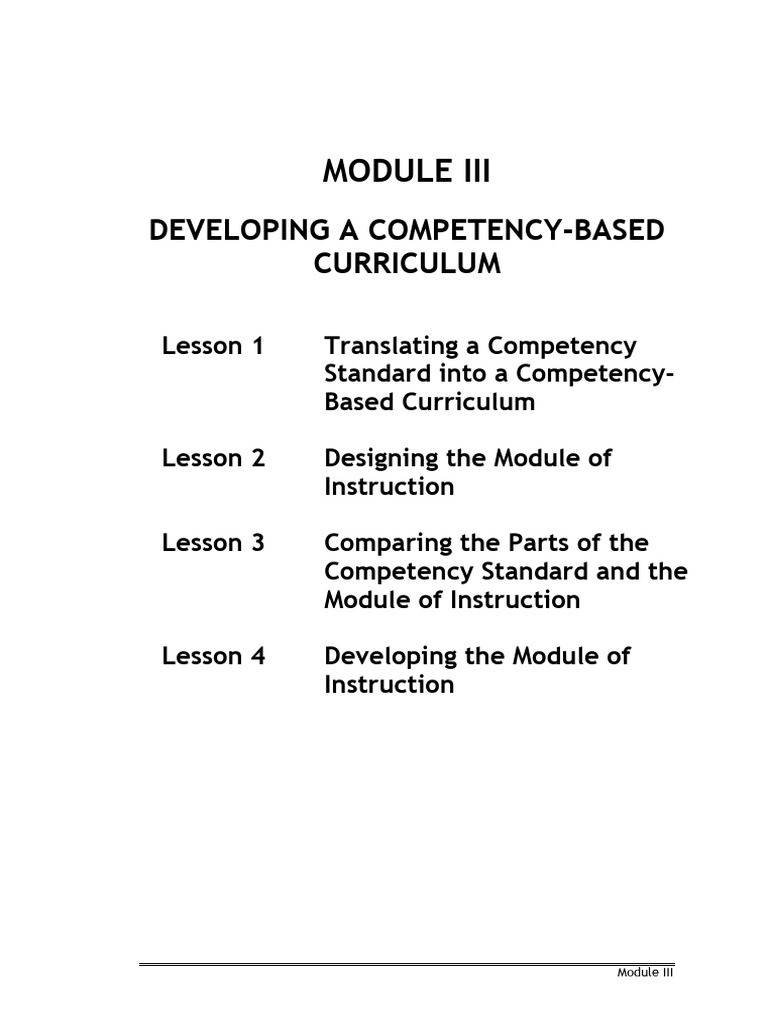 Module 3 Curriculum Development and Evaluation With Emphasis On TM II ...