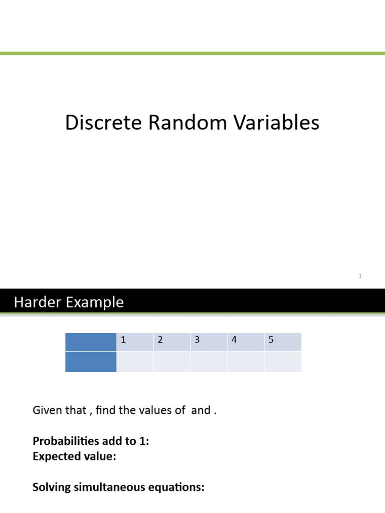 Contact Session 4 (Discrete Random Variable & Binomial Distribution) | PDF | Probability ...