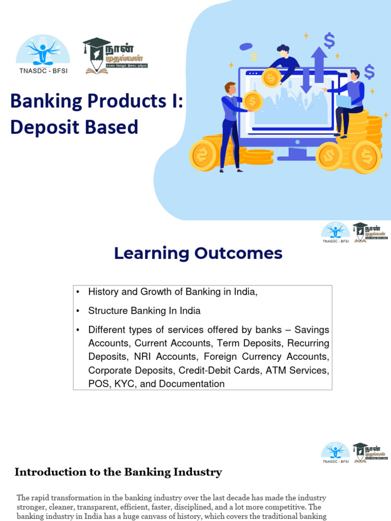 Banking and NBFC Products - Module 2 - Deposit Based Banking Products | PDF