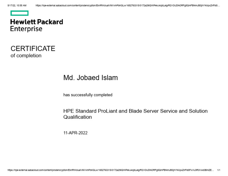 HPE Standard ProLiant and Blade Server Service and Solution ...