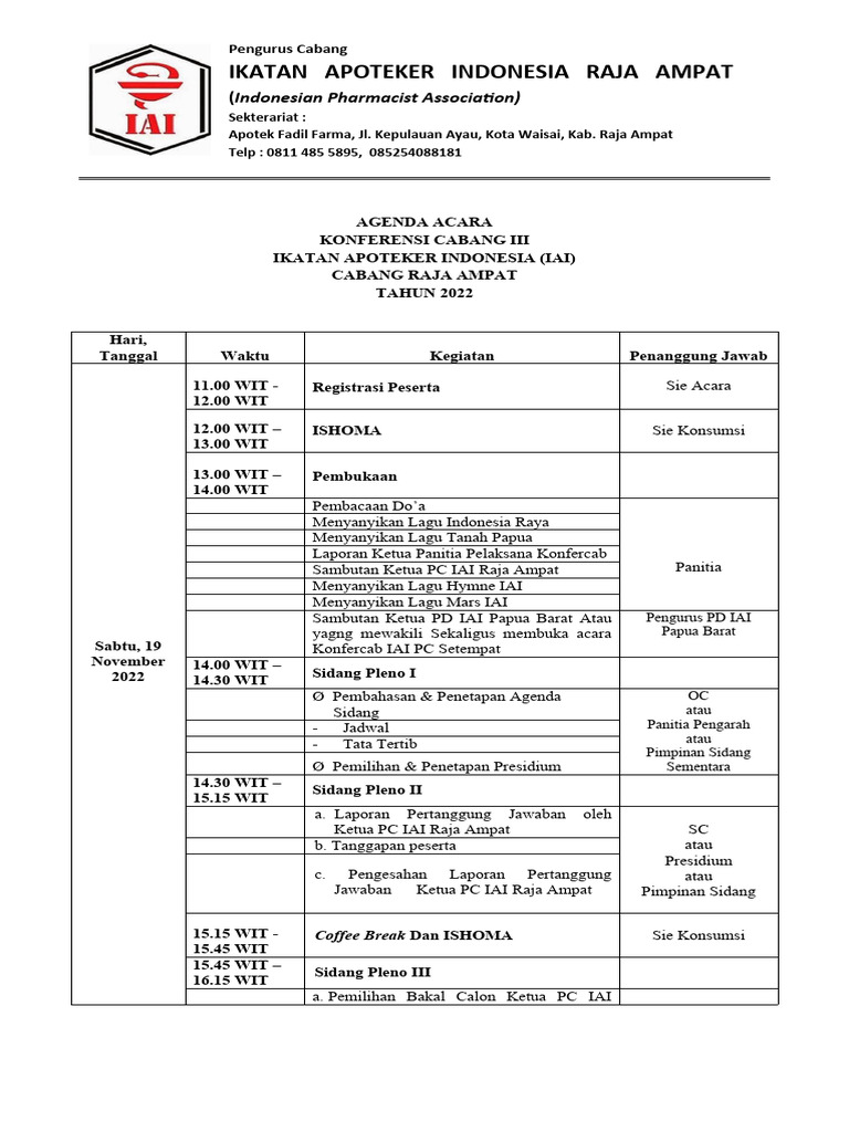 Konfercab III IAI Raja Ampat 2022 | PDF