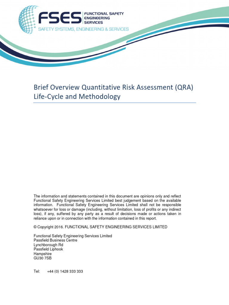 QRA Life Cycle and Methodoloy Paper | PDF | Risk | Life Cycle Assessment