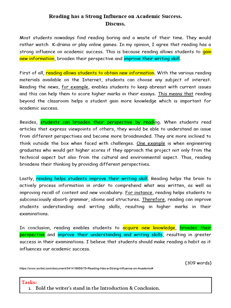 Full Essay - Reading Influence Success | PDF | Essays | Information