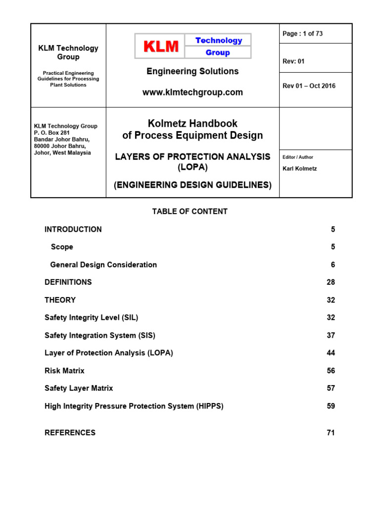 ENGINEERING DESIGN GUIDELINES Layers of Protection Analysis Rev1.2web | PDF