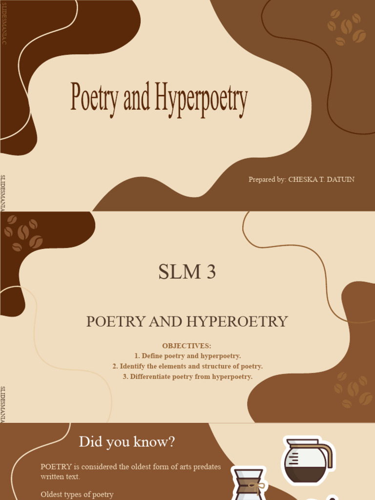 Lesson 3 Poetry and Hyperpoetry | PDF | Poetry | Metre (Poetry)
