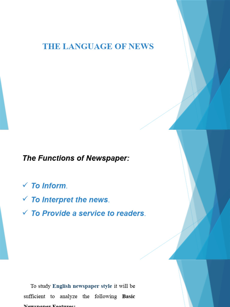 NEWS Language | PDF | Journalism | News