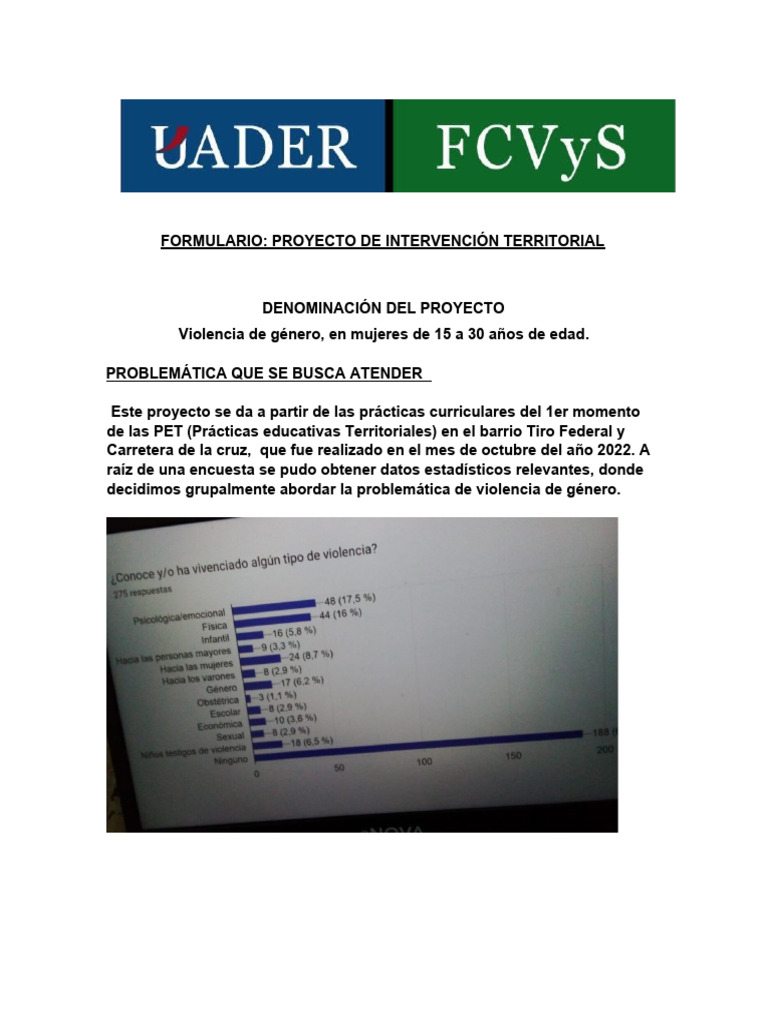 Trabajo sobre violencia de género FCVS DEVOLUCIÓN | PDF | La violencia contra las mujeres ...