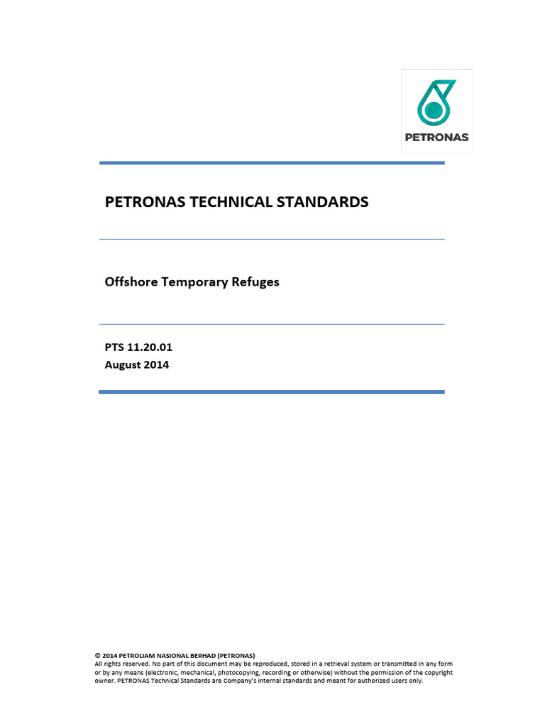 Petronas Technical Standards: Offshore Temporary Refuges | PDF | Emergency Evacuation | Leak