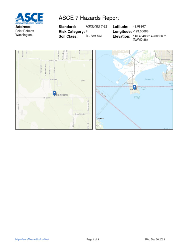 ASCE 7-22 Seismic Report: Point Roberts | PDF