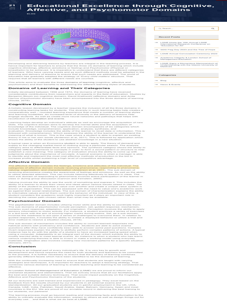 Strategies For Educational Excellence in All Learning Dimensions | PDF ...