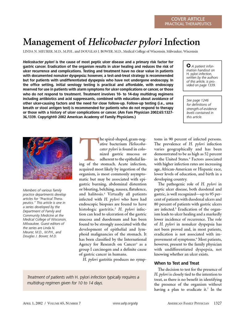 H pylori | PDF | Indigestion | Gastroesophageal Reflux Disease