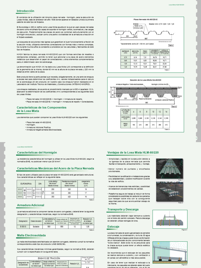 Forjado Colaborante HIASA | PDF | Hormigón | Acero